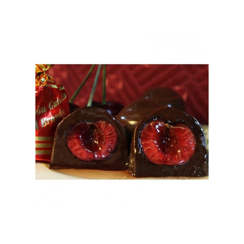 BOMBÓN RELLENO CEREZA Y BRANDY SAN ENRIQUE BAÑADO EN CHOCOLATE 500GRS
